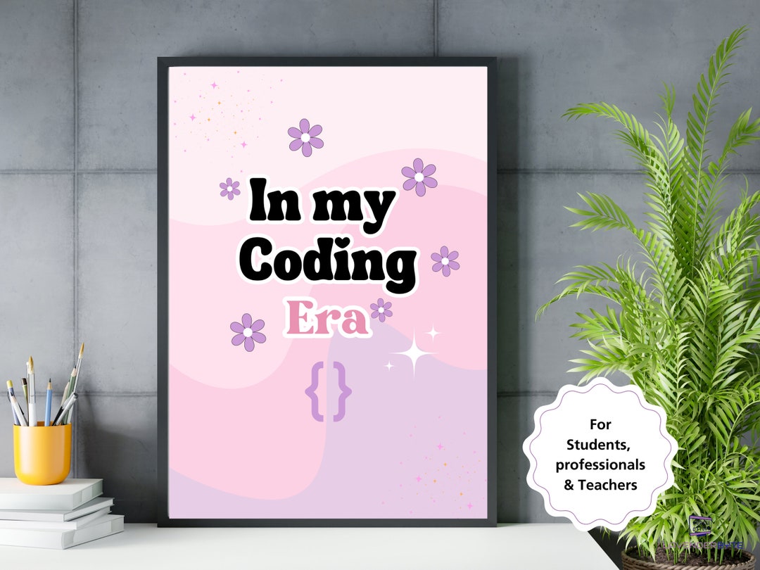 In My Coding Era Pink Retro Tech Poster Women in Computer - Etsy