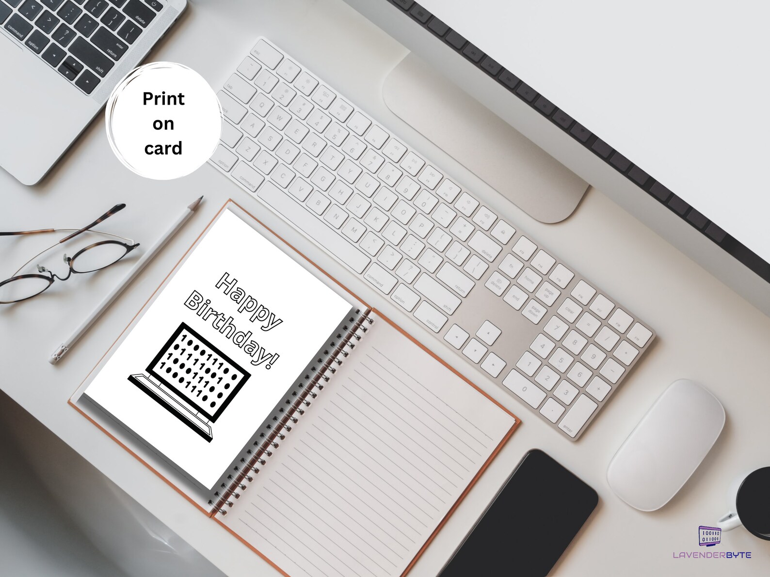 Techie Birthday Card -printable Happy Birthday Download Card, Colouring ...