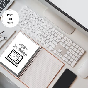 Techie Birthday Card -printable Happy Birthday Download Card, Colouring ...