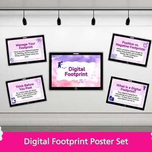 Digital Footprint Awareness Posters (set of 5)| Digital Printable ...