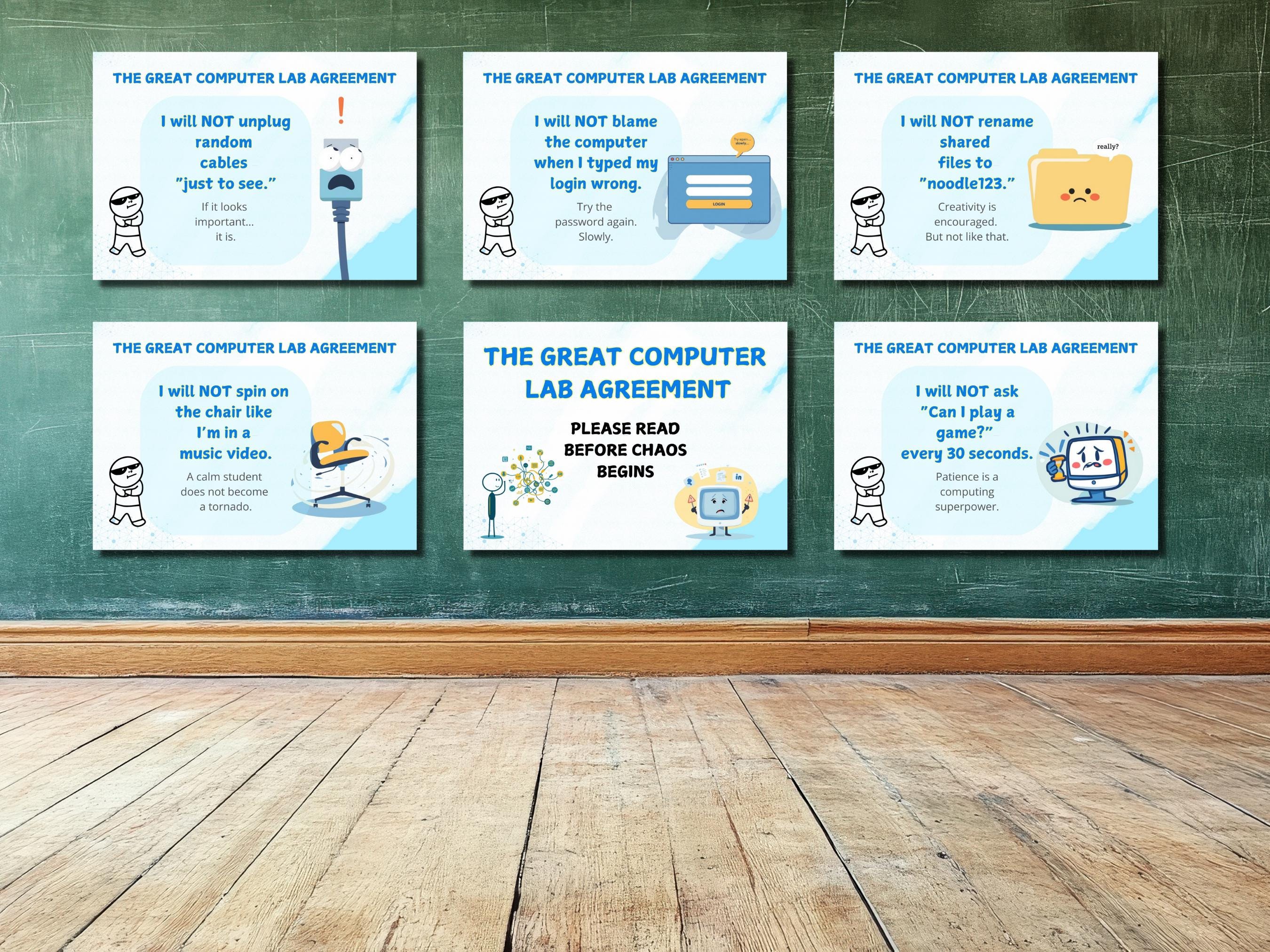 Funny Computer Lab Rules Posters | ICT Classroom Decor (digital ...