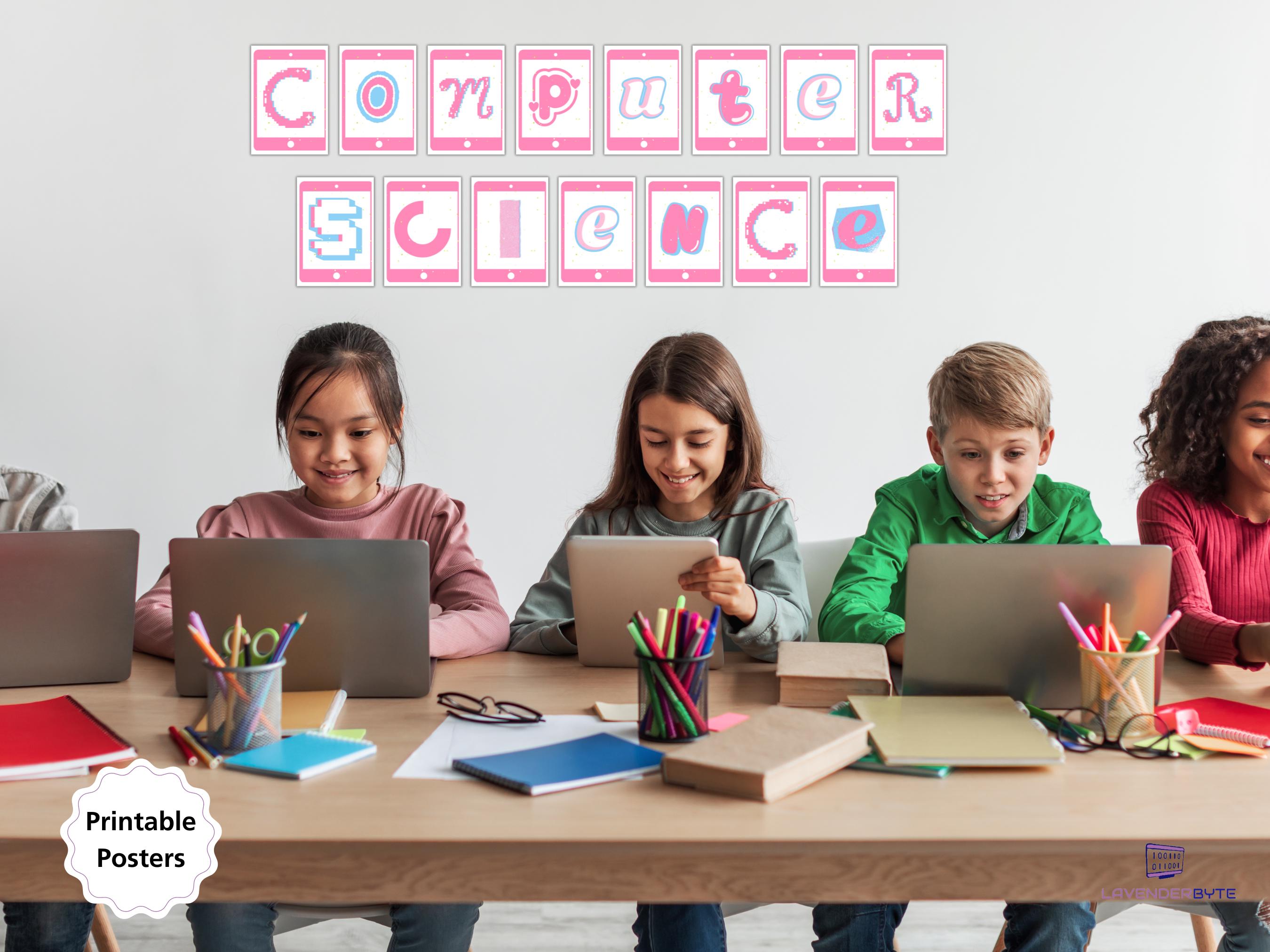 Pink Classroom Computer Science Letter Posters |fun Inspiring Tech ...