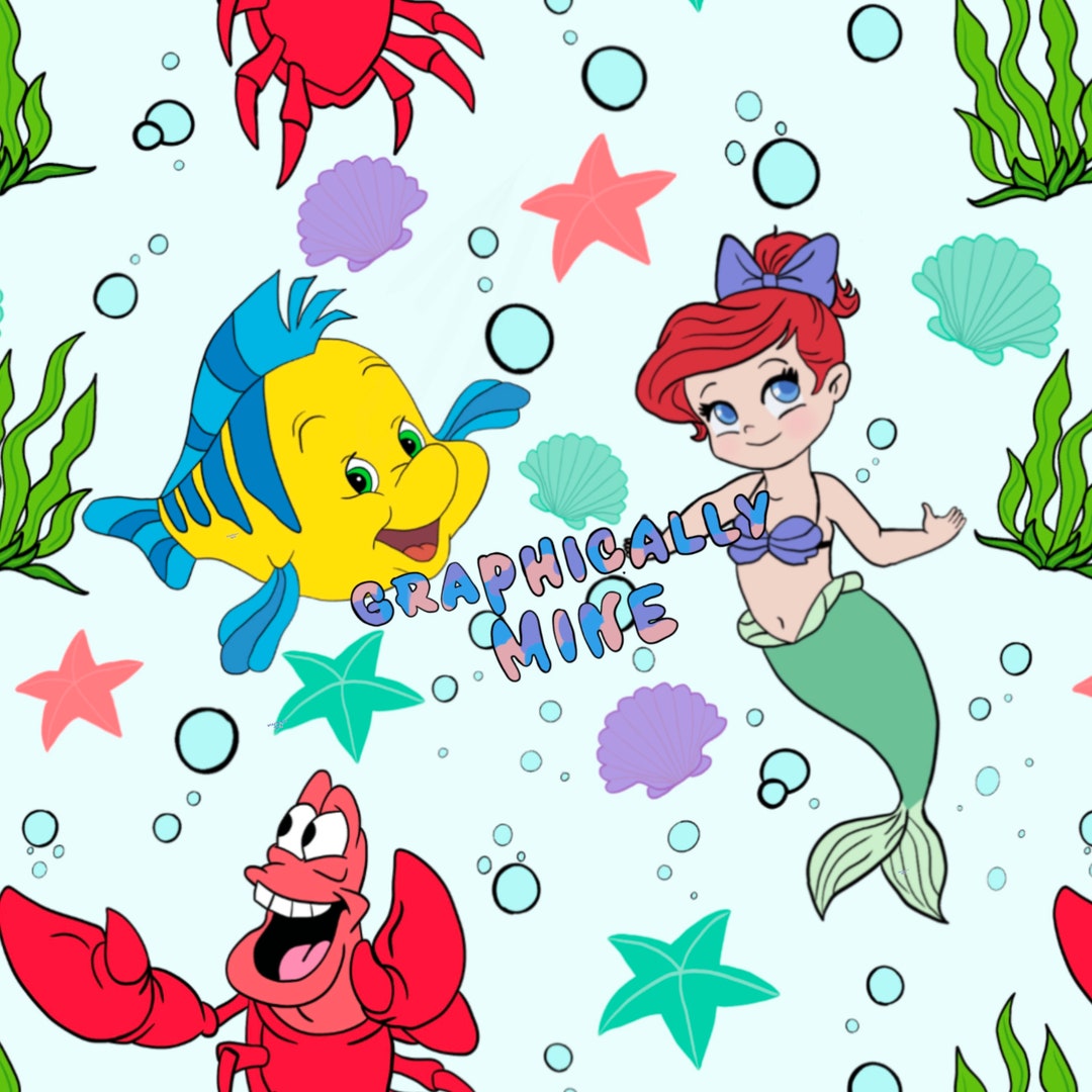 Mermaid Summer Fun Floral Digital File - Etsy