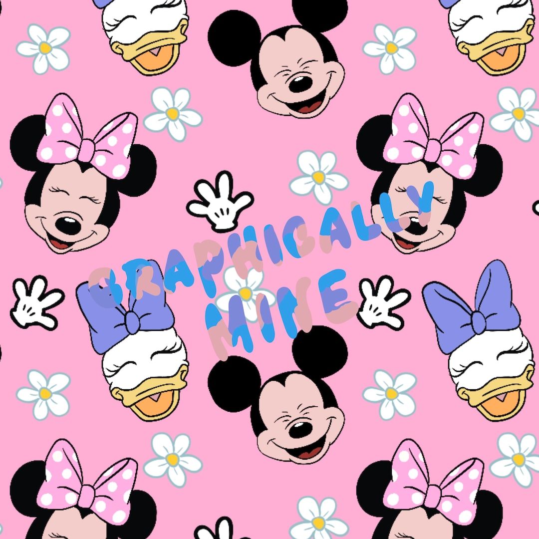 Mouse and Duck Smiles Seamless File, Digital Image - Etsy