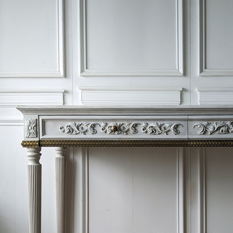 Château Doré VI, Wooden Table, Desk, Distress Finish, Narrow Table ...