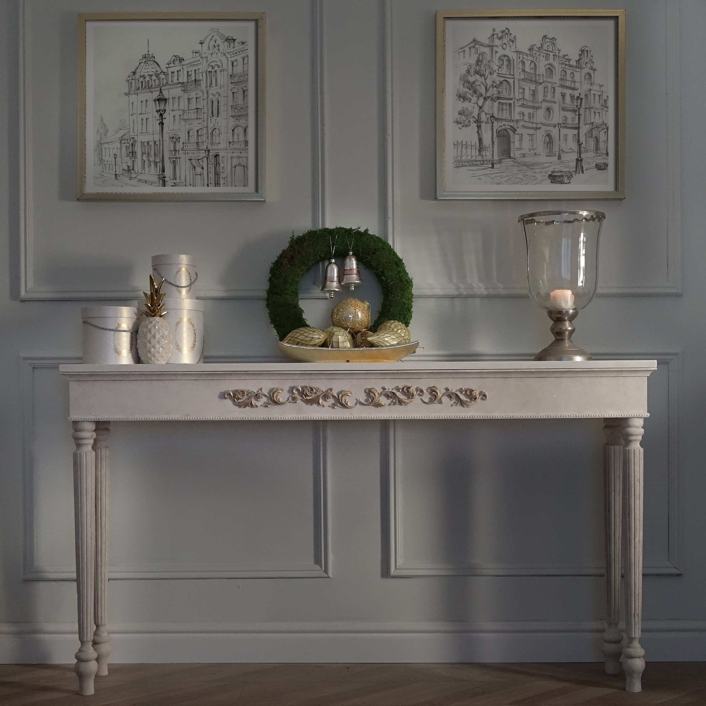 Console Vieillie I Wooden Table Desk Distress Finish - Etsy