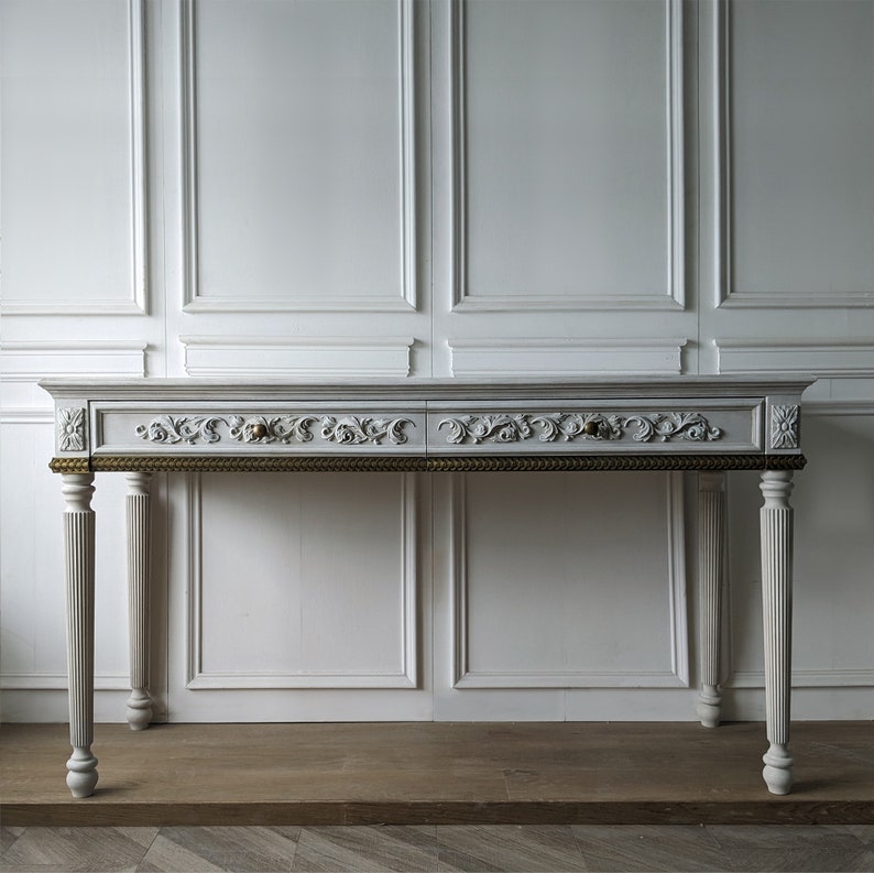 Château Doré VI, Wooden Table, Desk, Distress Finish, Narrow Table ...