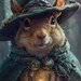 Mystical Squirrel Wizard Forest Fantasy Animal Art, Magical Woodland ...