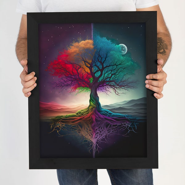 Rainbow Soul Tree Wall Art - Etsy