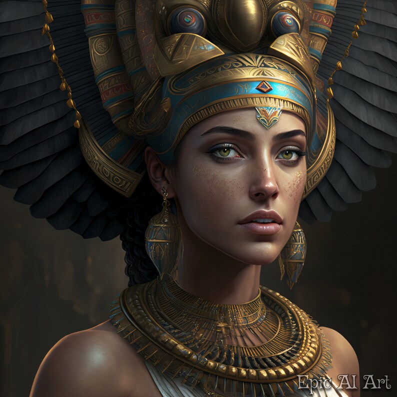 Ancient Egyptian Goddess Digital Art Print Wall Art AI Generated Aiart ...