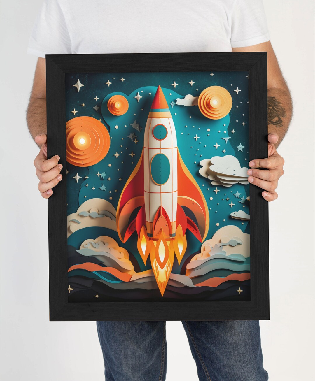 Space Rocket Art for Children, PRINTABLE, Wall Art, Digital Art, AI Art ...