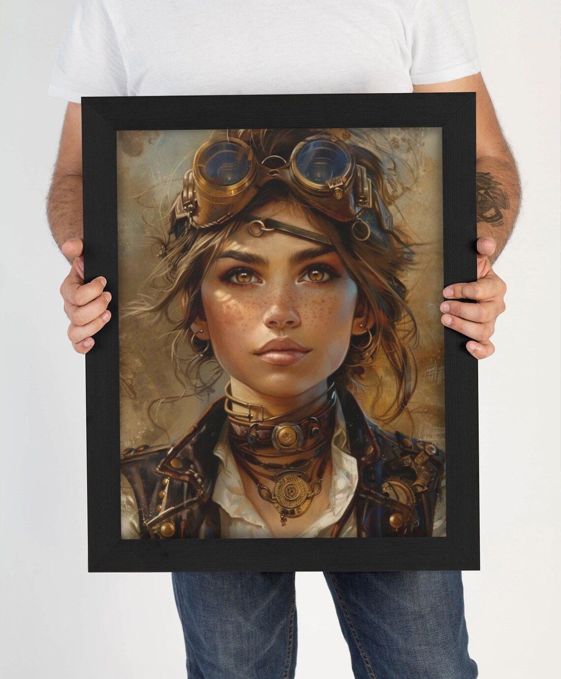 Steampunk Explorer Digital Art Print Wall Art AI Generated Art Digital ...