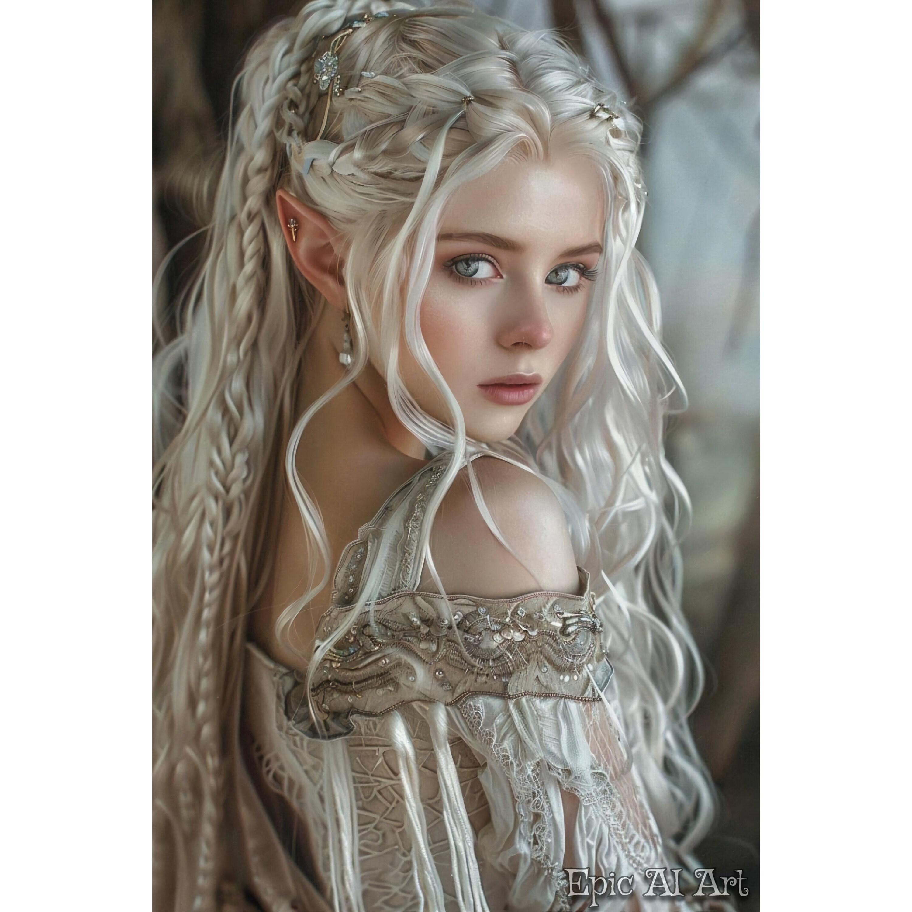 Elven Princess Digital Art Print Wall Art AI Generated Aiart Digital ...