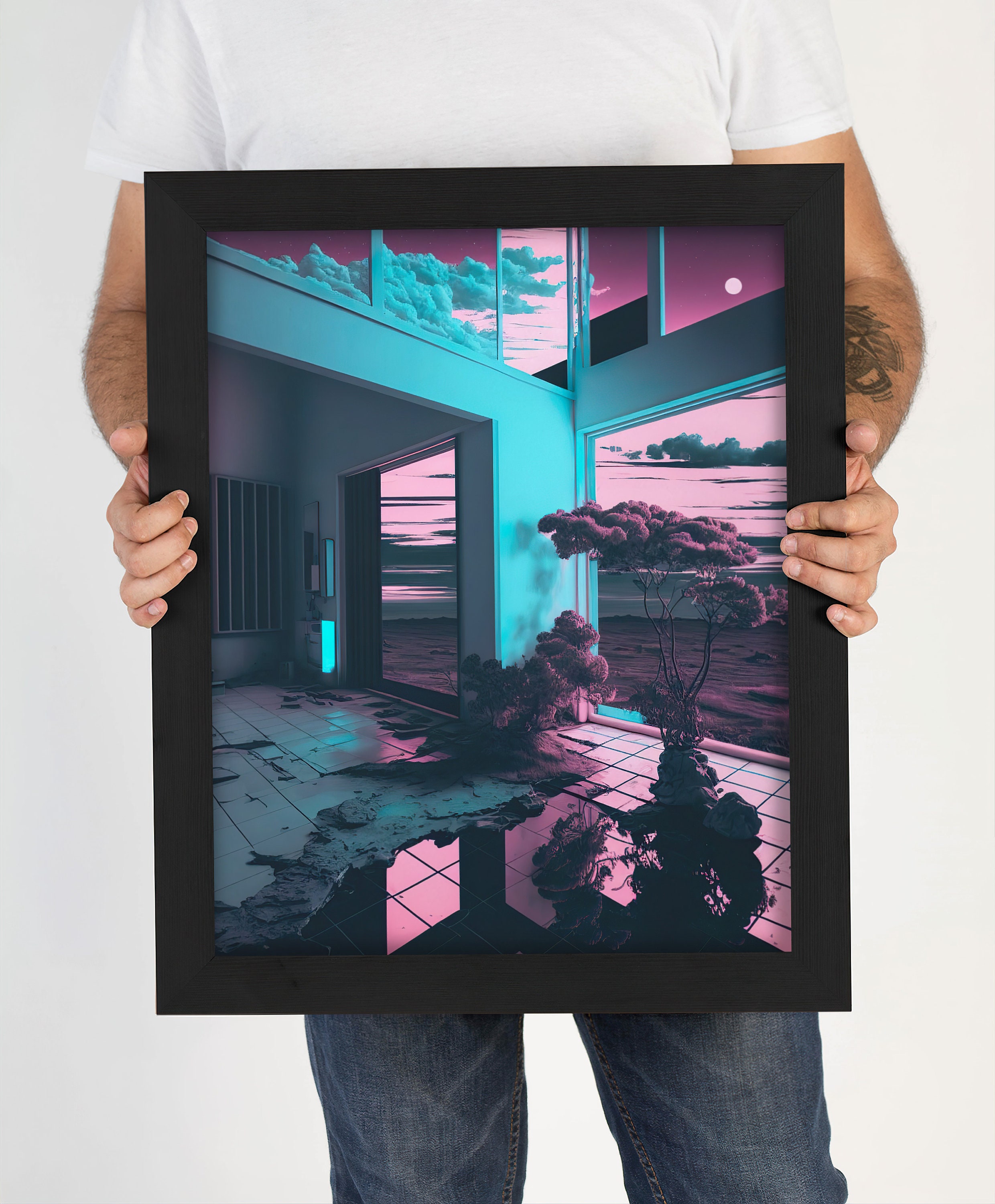Vaporwave Liminal Space Wall Art AI Generated Art - Etsy Australia