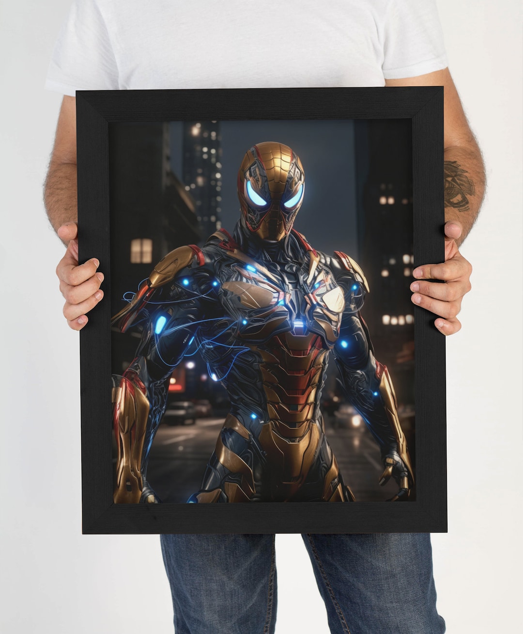 Cyber Spider Man Marvel Fan Art Digital Art Print Wall Art AI Generated ...