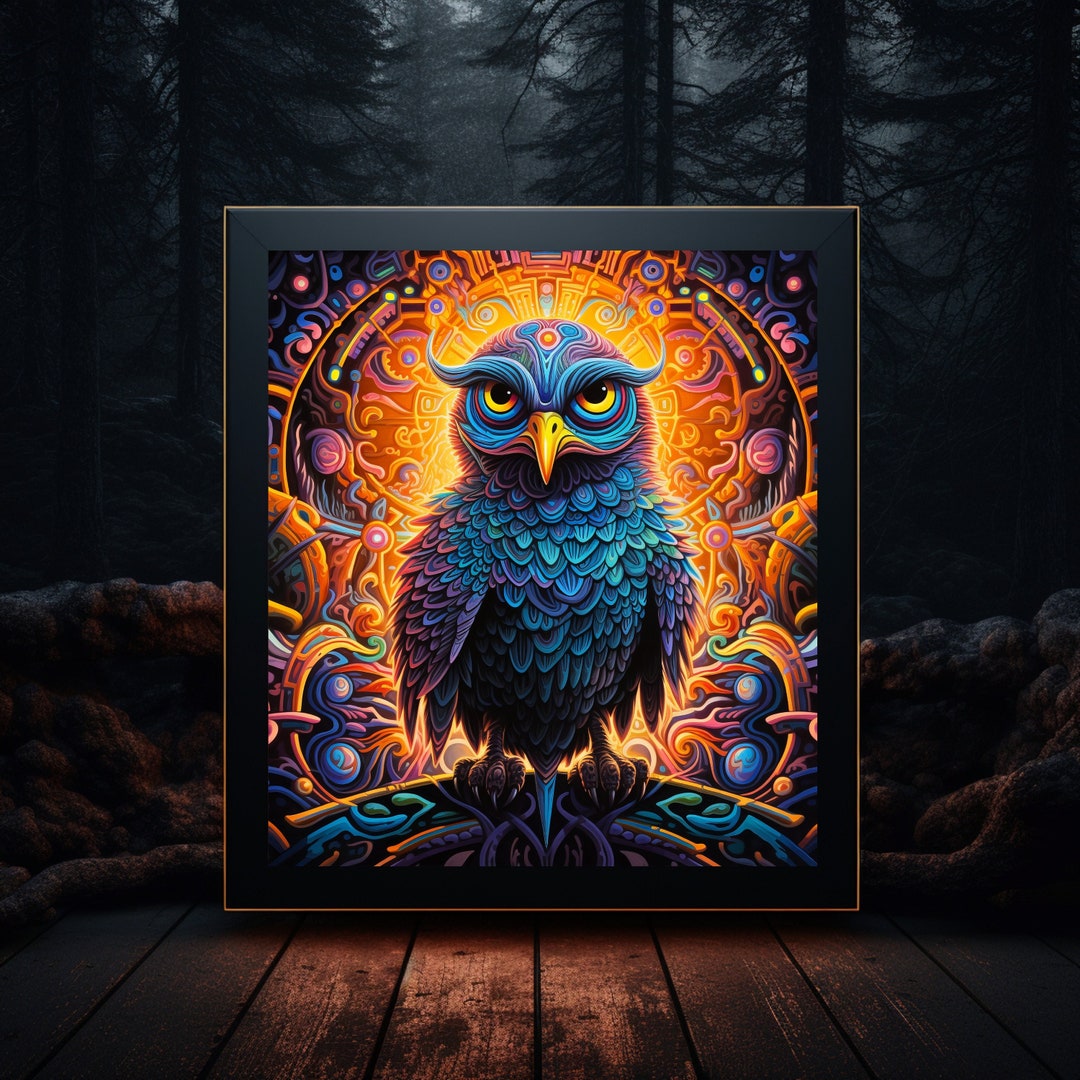Psychedelic Holy Owl Printable Aiart Digital Download - Etsy