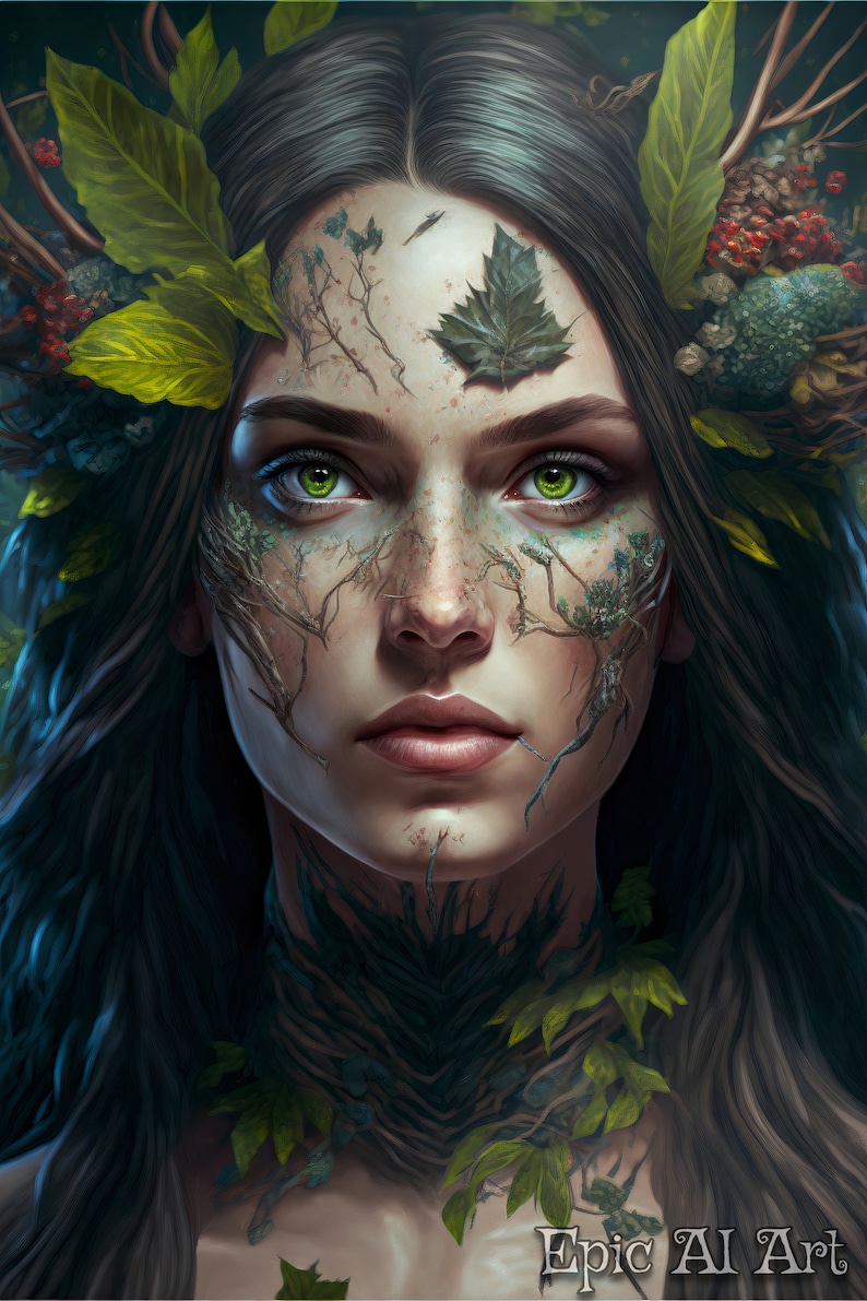 Fantasy Forest Goddess AI Generated Art Wall Art - Etsy