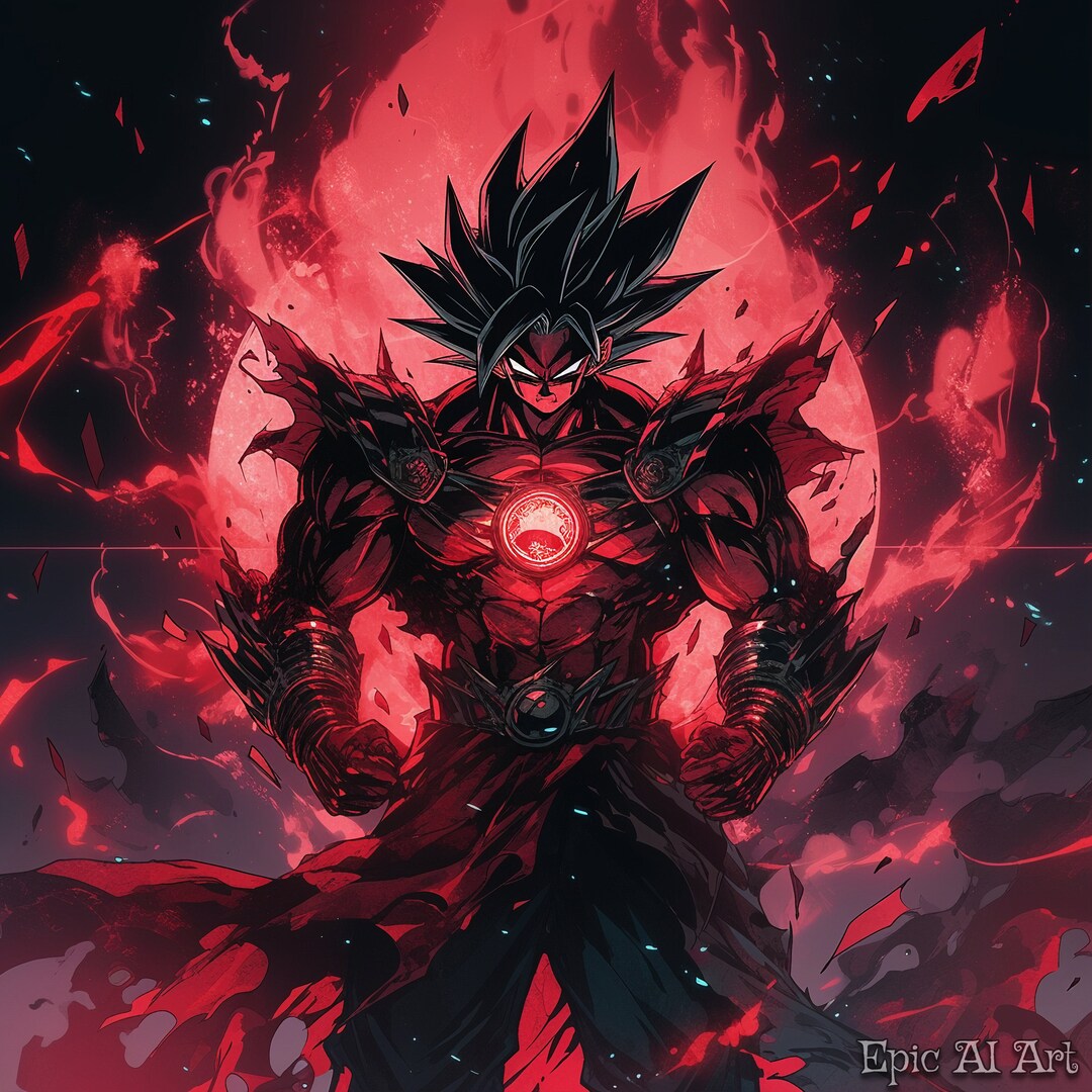 Goku as a Super Sayian Demon Lord Printable Aiart - Etsy
