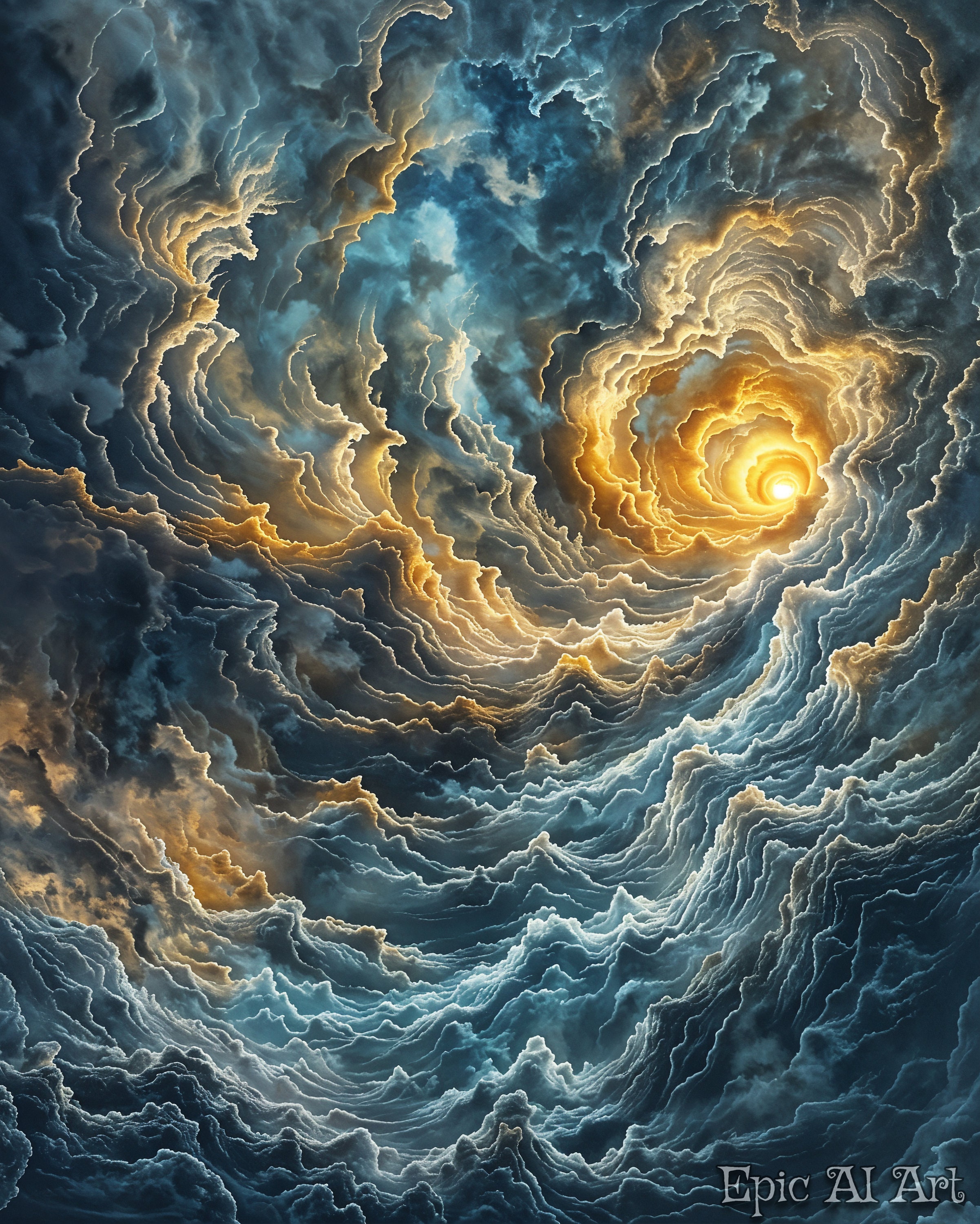 Celestial Spiral Digital Art Print Wall Art Fantasy Abstract Art Aiart Digital Download Home ...