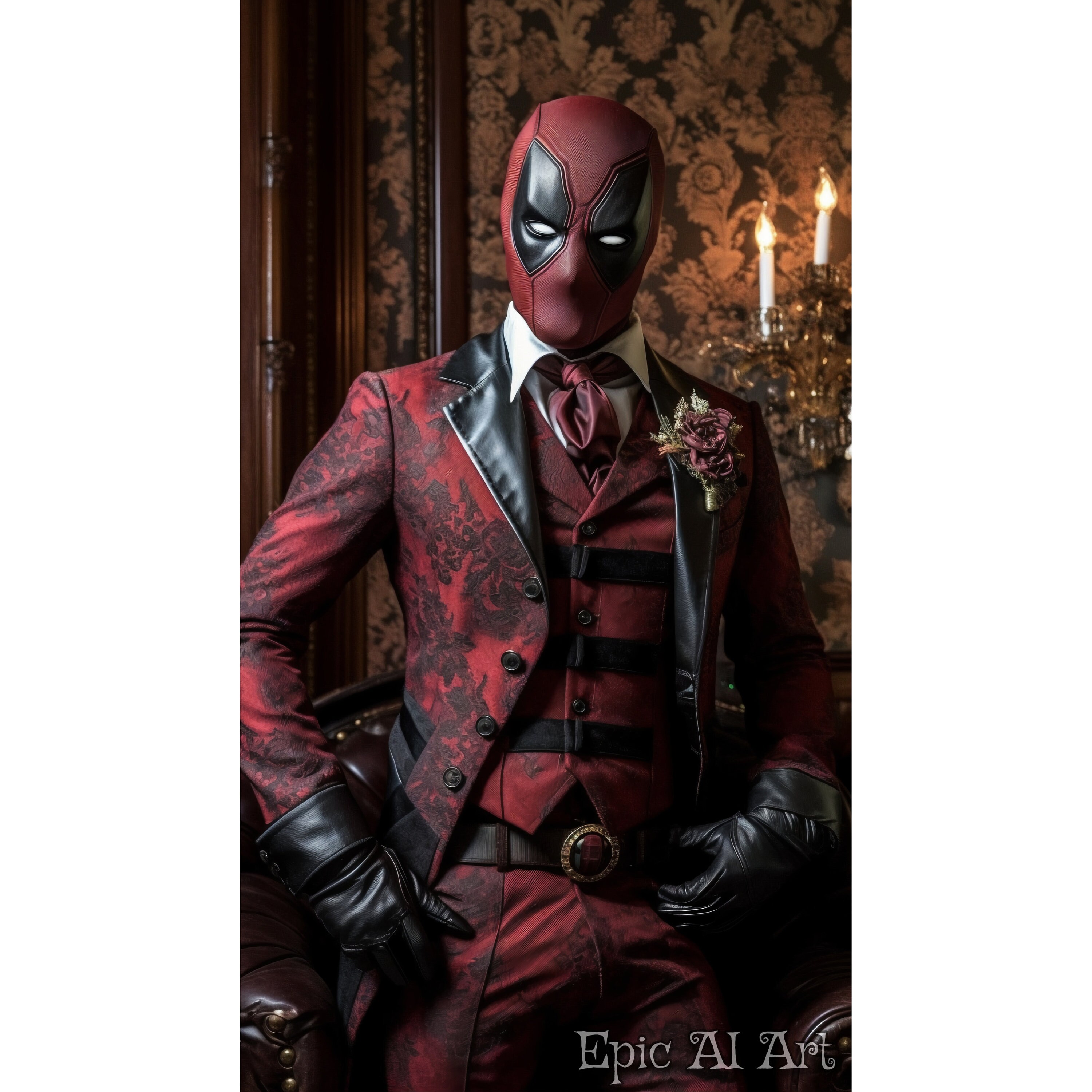 Victorian Deadpool Printable AI Art Digital Download - Etsy