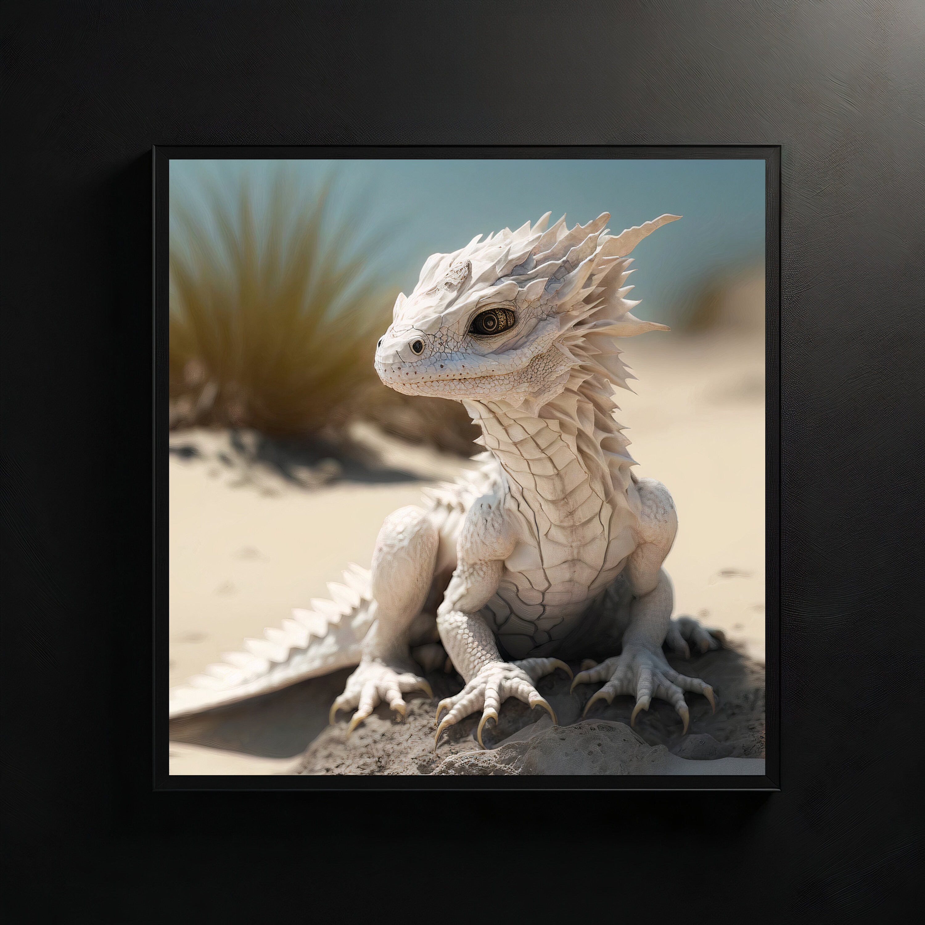 A Perfect White Dragonling Printable Aiart Digital - Etsy