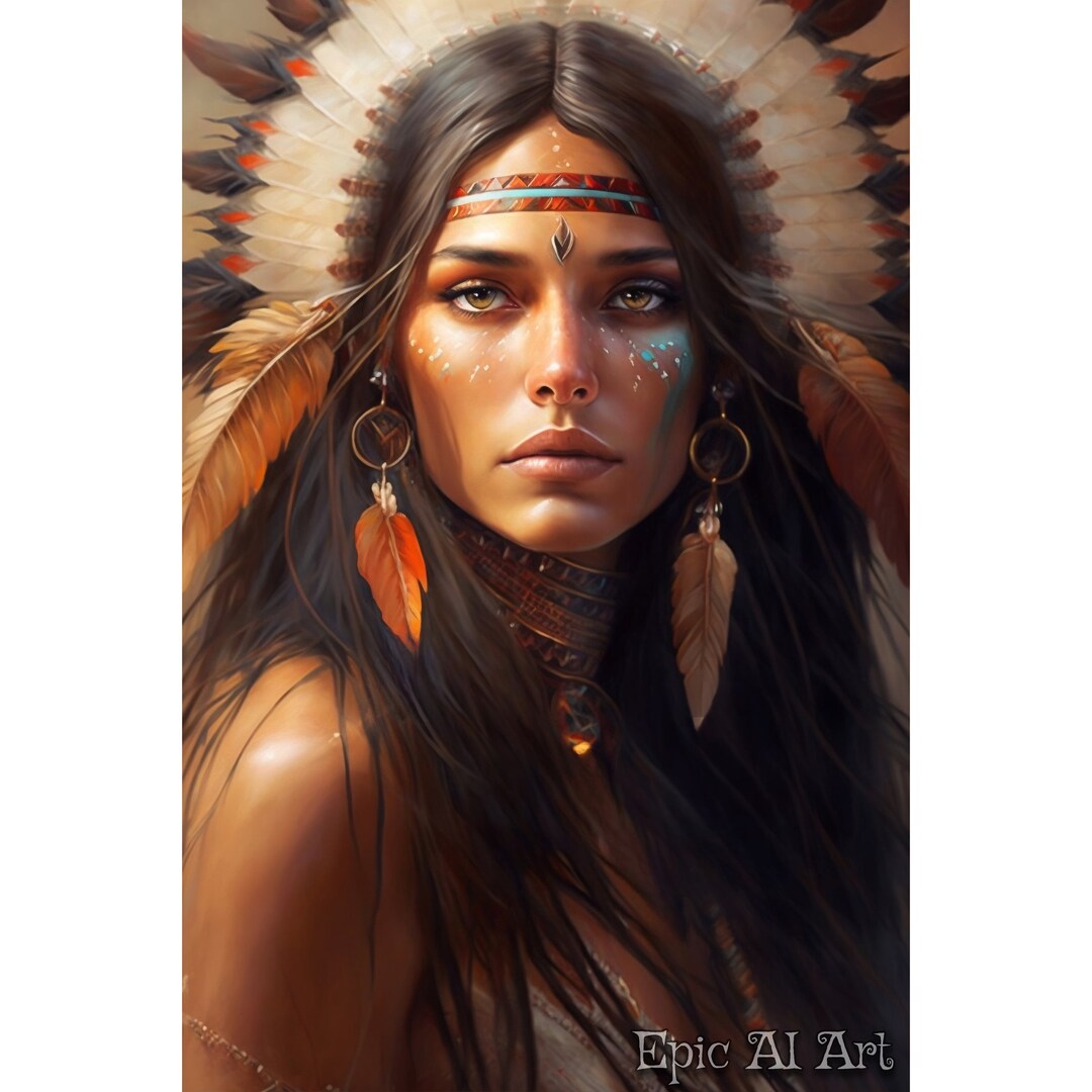 Native American Beauty Printable Digital Art AI Art Fantasy Art ...