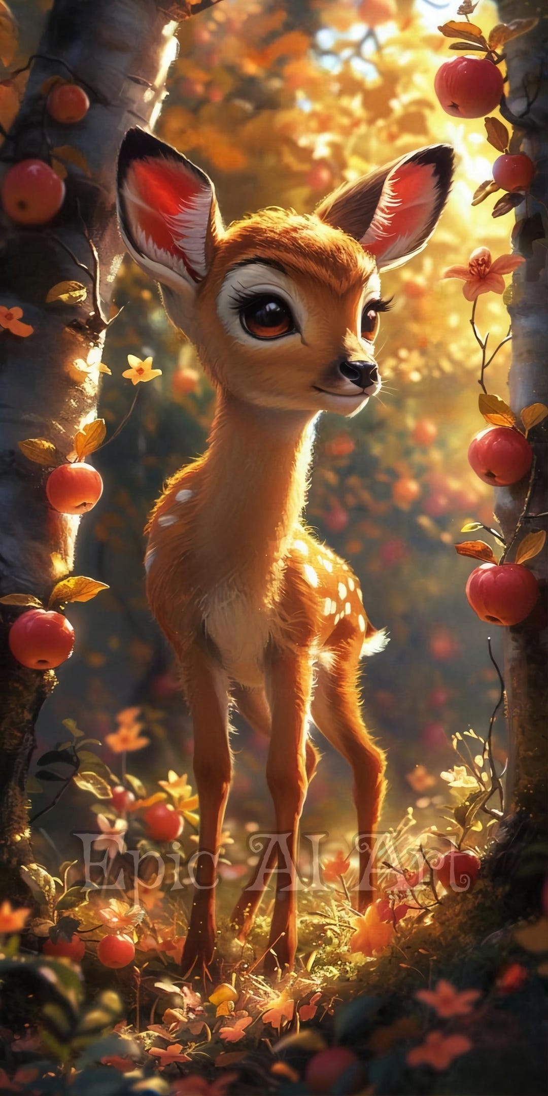 Cute Bambi in Enchanted Forest – Digital Download, Printable AI Art ...