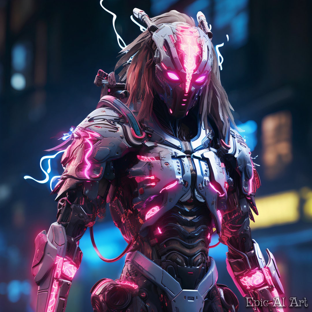 Cyberpunk Technomancer Printable Digital Art Aiart Fantasy Art Character Art Digital Print ...