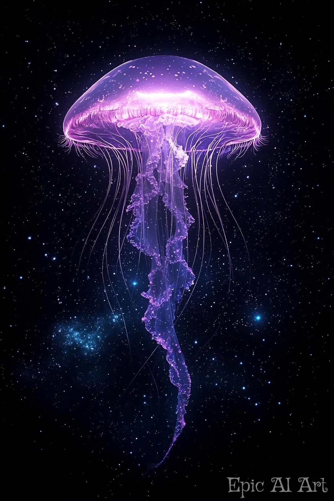 Galactic Jellyfish Drifting Through the Cosmos | Unique Digital Art for ...