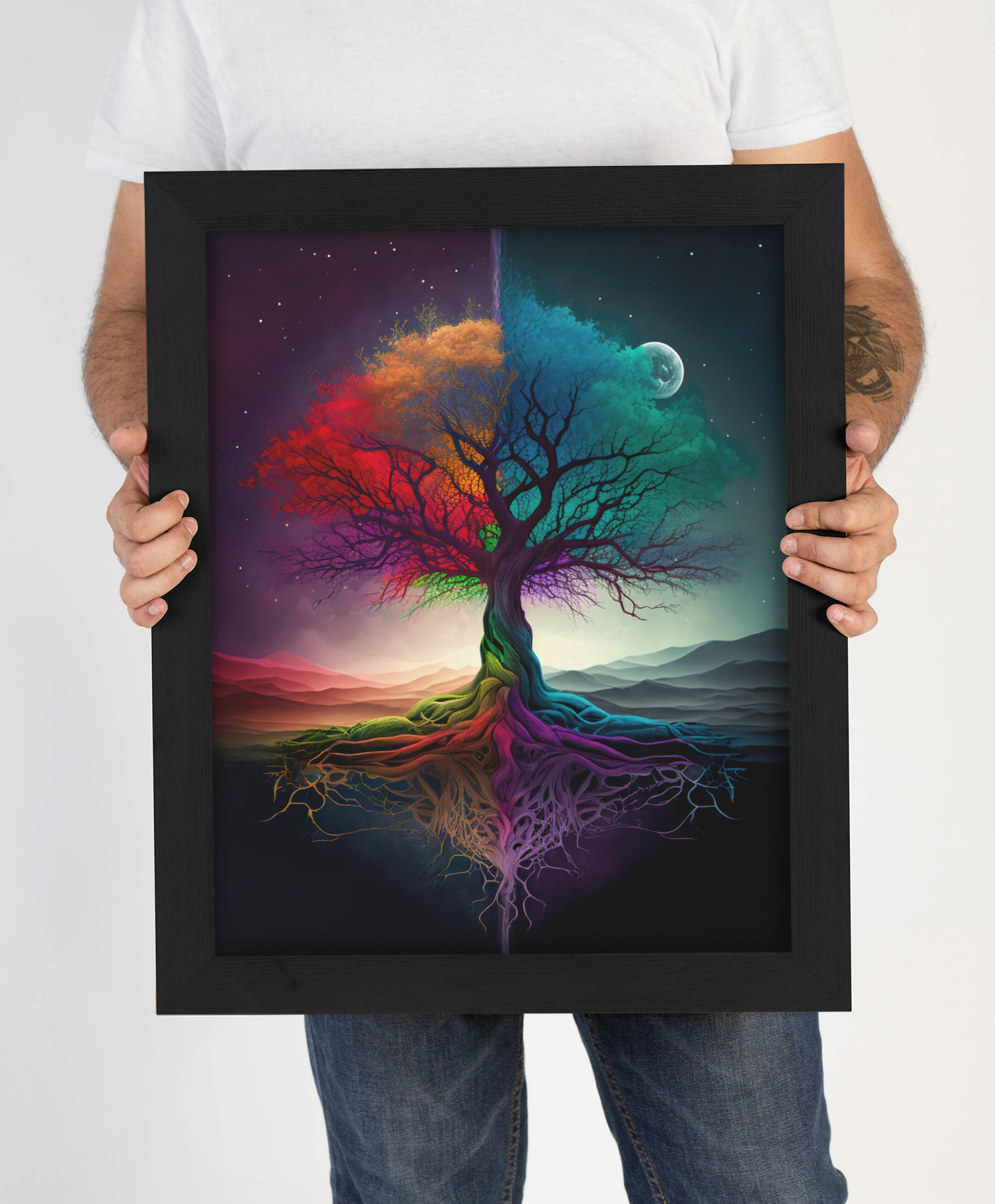 Rainbow Soul Tree Digital Art Print Wall Art AI Generated Fantasy AI ...