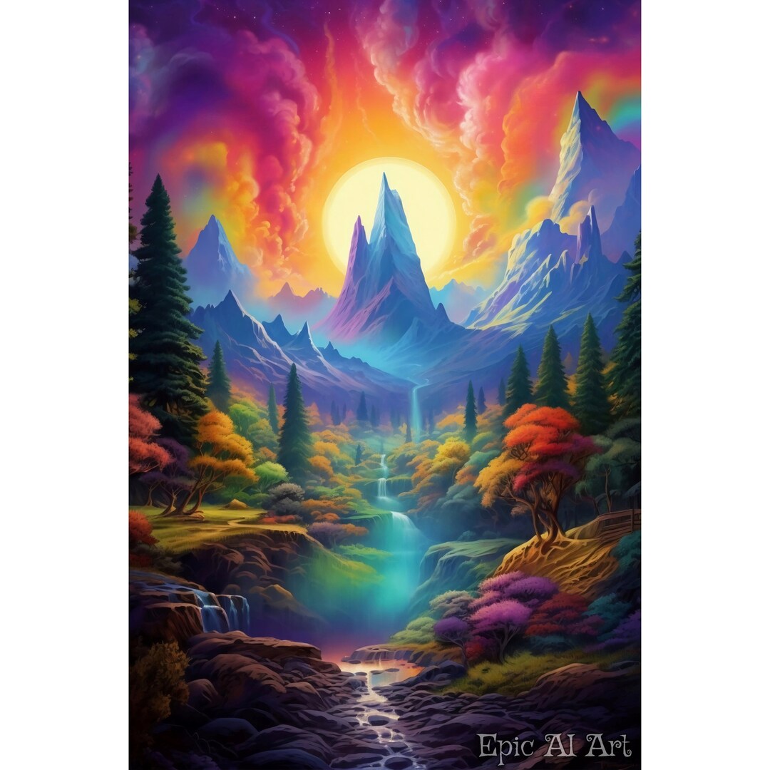 Colorful Surreal Landscape Printable Digital Art Digital - Etsy