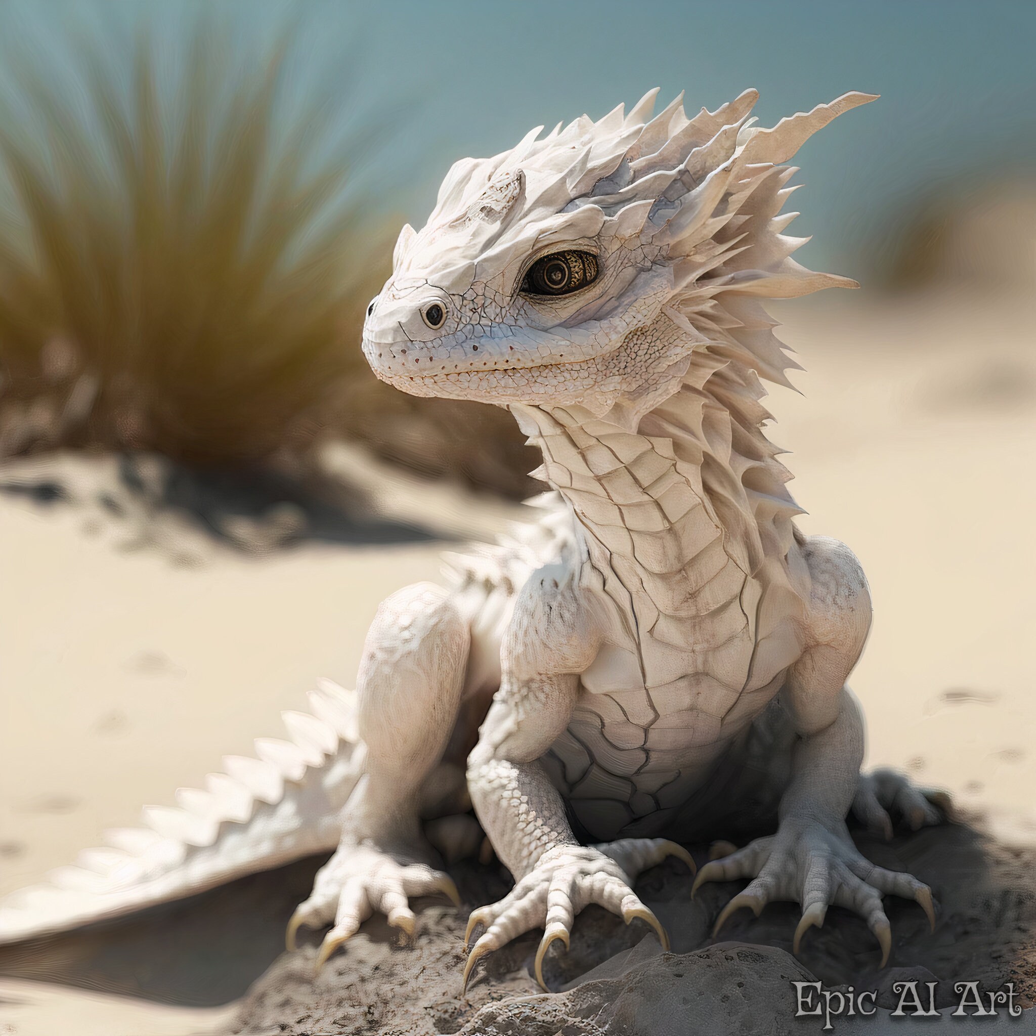 A Perfect White Dragonling Printable Aiart Digital - Etsy Israel
