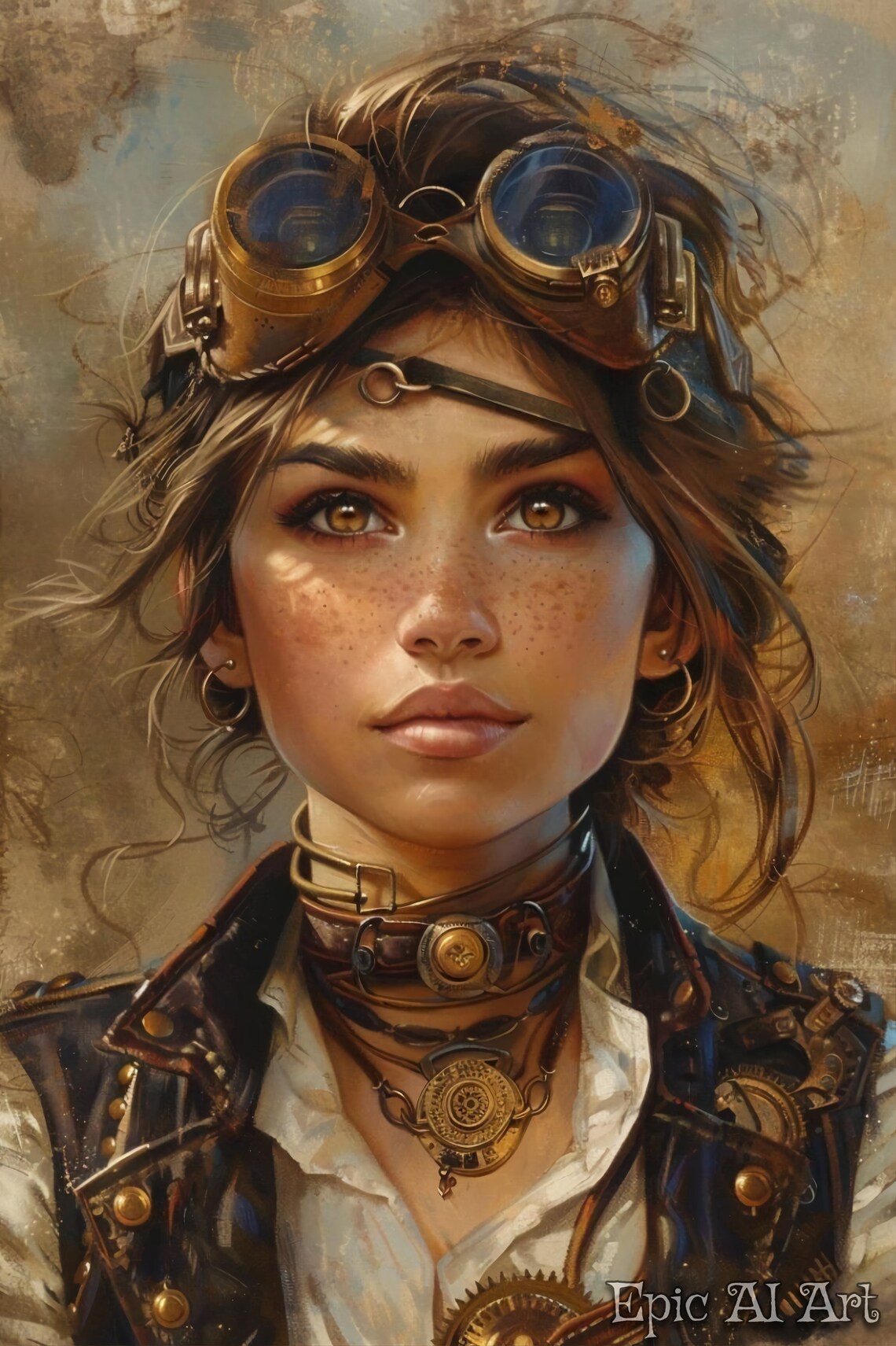 Steampunk Explorer Digital Art Print Wall Art AI Generated Art Digital ...