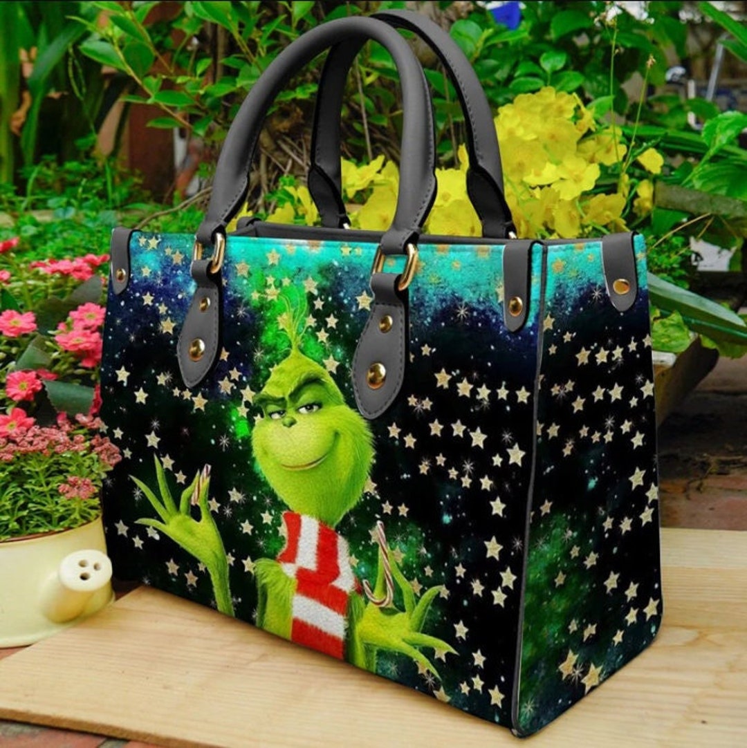 The Grinch Leather Handbaggrinch Christmas Leather Bagthe - Etsy