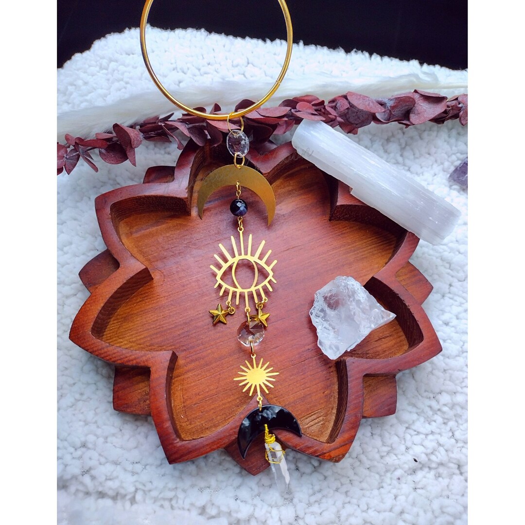 Celestial Evil Eye Ornament Wall Decor Suncatcher Moon Stars Boho Decor ...