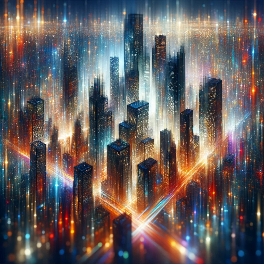 City of Lights and Watercolor Metropolis - Etsy