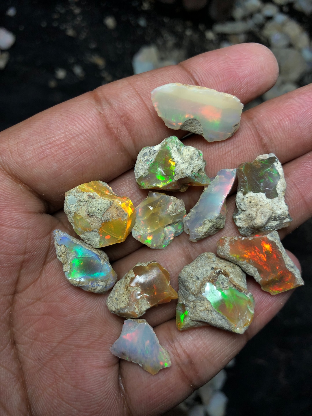 Dry Opal Rough Lot 50 Cts 10 Pcs AAA Cut Grade Large Size Ethiopian ...