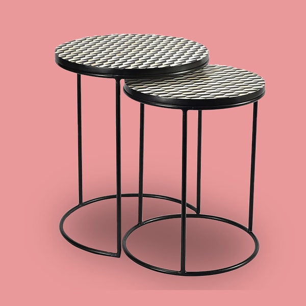 Bone Inlay Nesting Coffee Table - Etsy