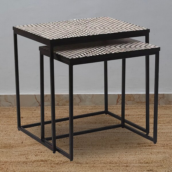 Bone Inlay Nesting Coffee Table - Etsy