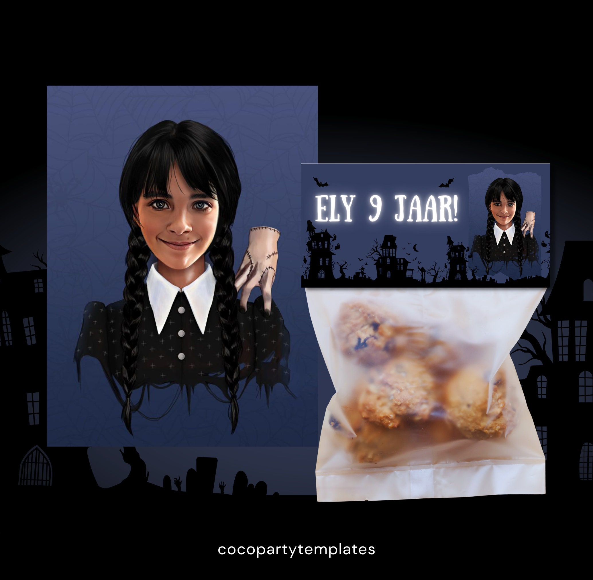 Printable Wednesday Addams Topper Bags Wednesday Cookie Bag - Etsy