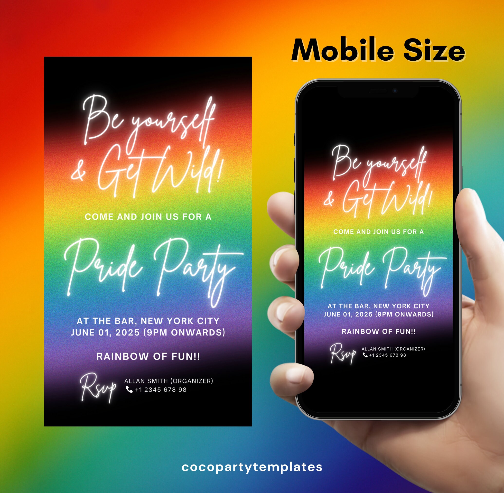 Pride Invitation, Pride Invite, Pride Party, Pride Celebration, LGBTQ ...