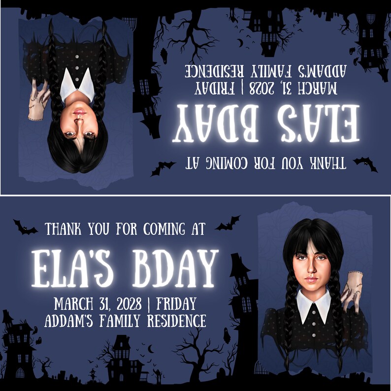 Printable Wednesday Addams Topper Bags, Wednesday Cookie Bag, Wednesday ...