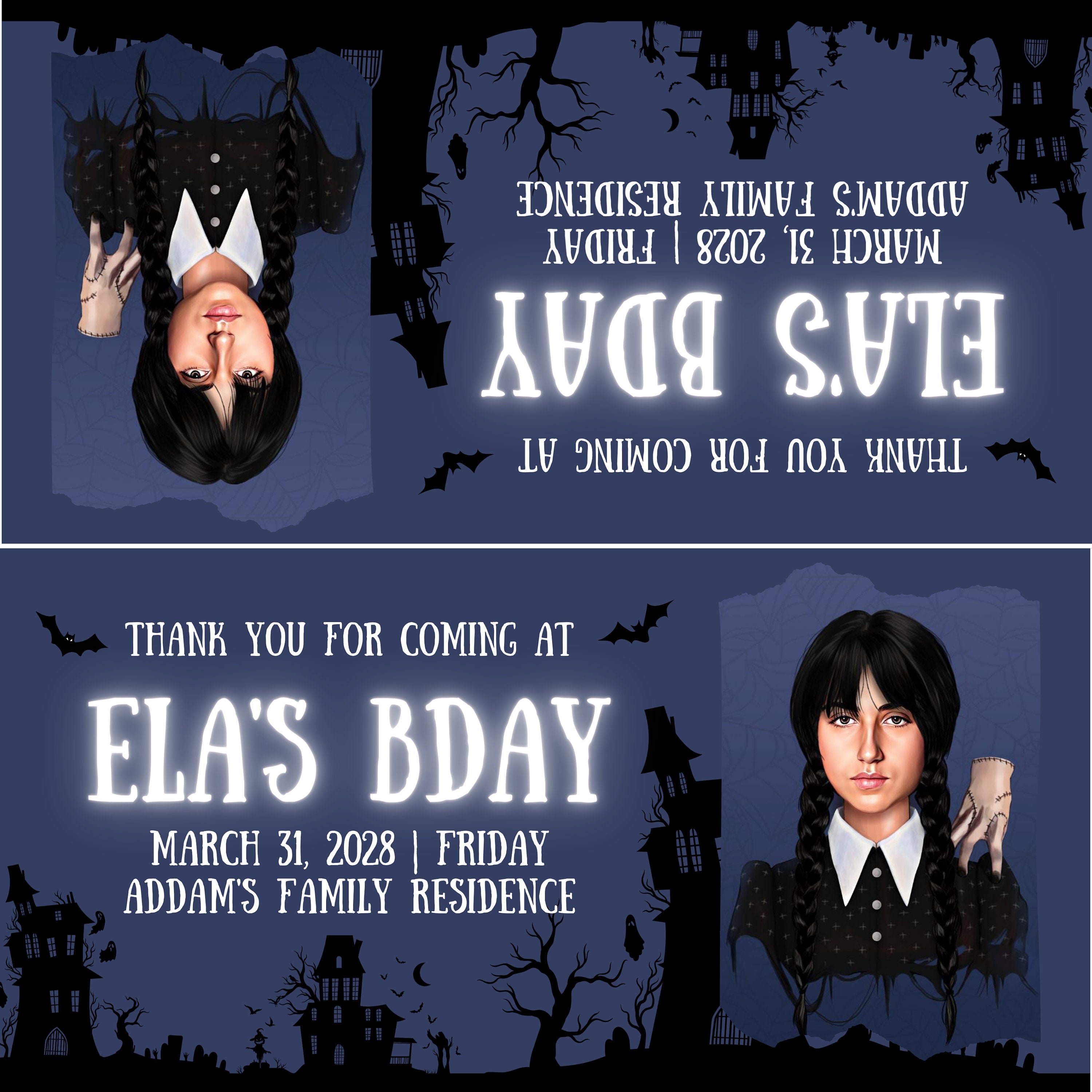 Printable Wednesday Addams Topper Bags, Wednesday Cookie Bag, Wednesday ...