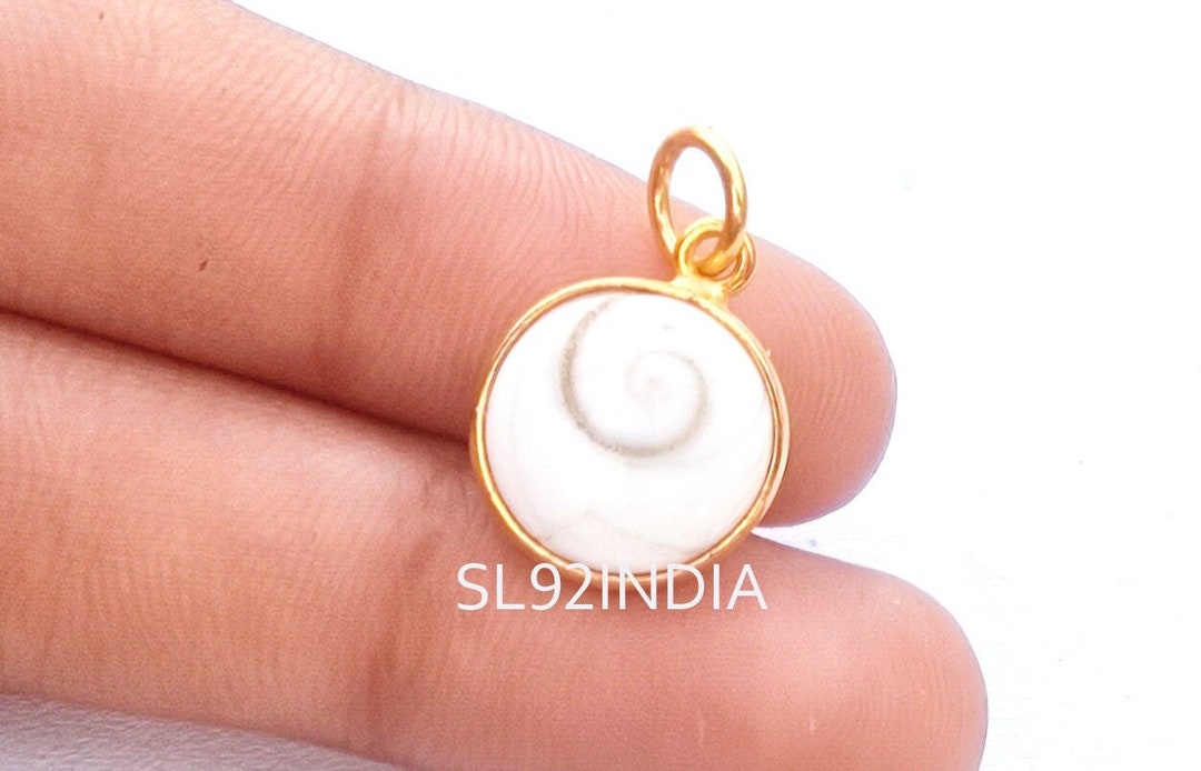 Shiva Eye Gold Charm Pendant, 18K Yellow Gold Gemstone Charm Necklace ...