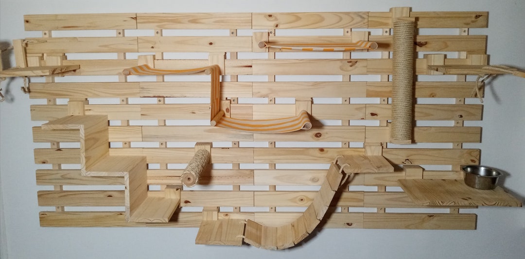 Support mural parcours à chats en bois - Etsy France