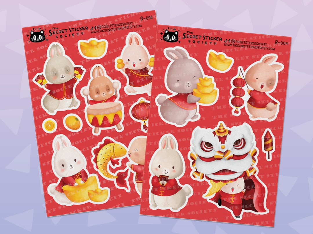 Year of the Rabbit Stickers / Bunny / Flower / Planner / Bujo / Bullet ...