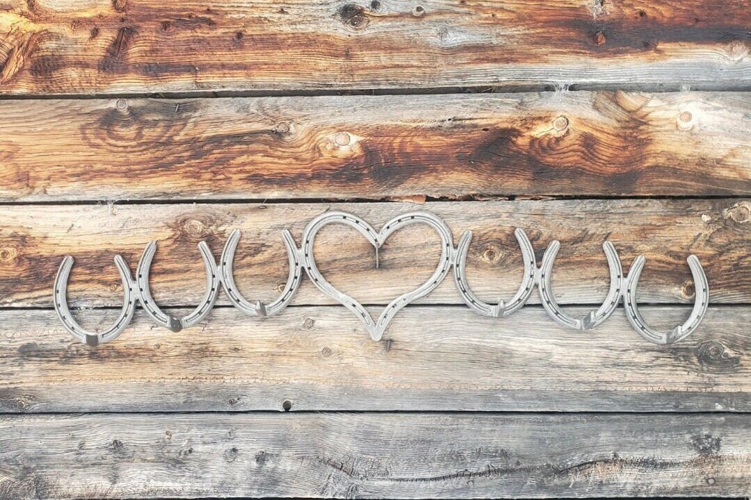 Rustic Western Coat Rack, Horseshoe Hooks, Cowboy Decor, Country Decor ...