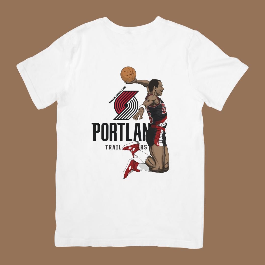 High-quality DTF NBA Player T-shirts Featuring Clyde Drexler - Etsy