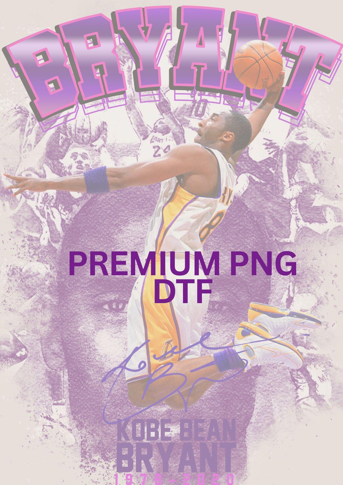 Kobe Bryant NBA Legend, High-resolution PNG DTF (digital Download) - Etsy