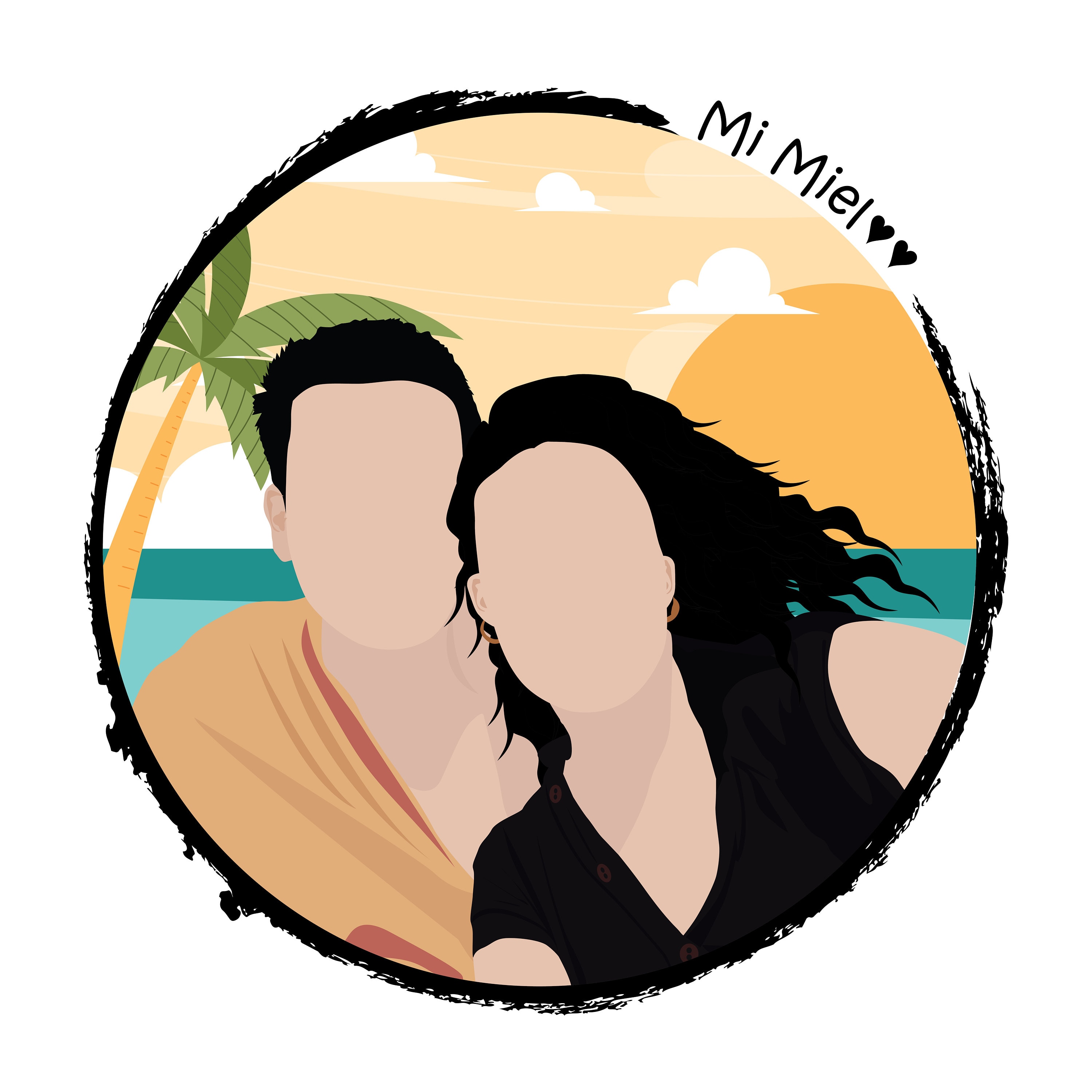 Digital Faceless Portrait | Faceless Portrait Custom | Faceless ...